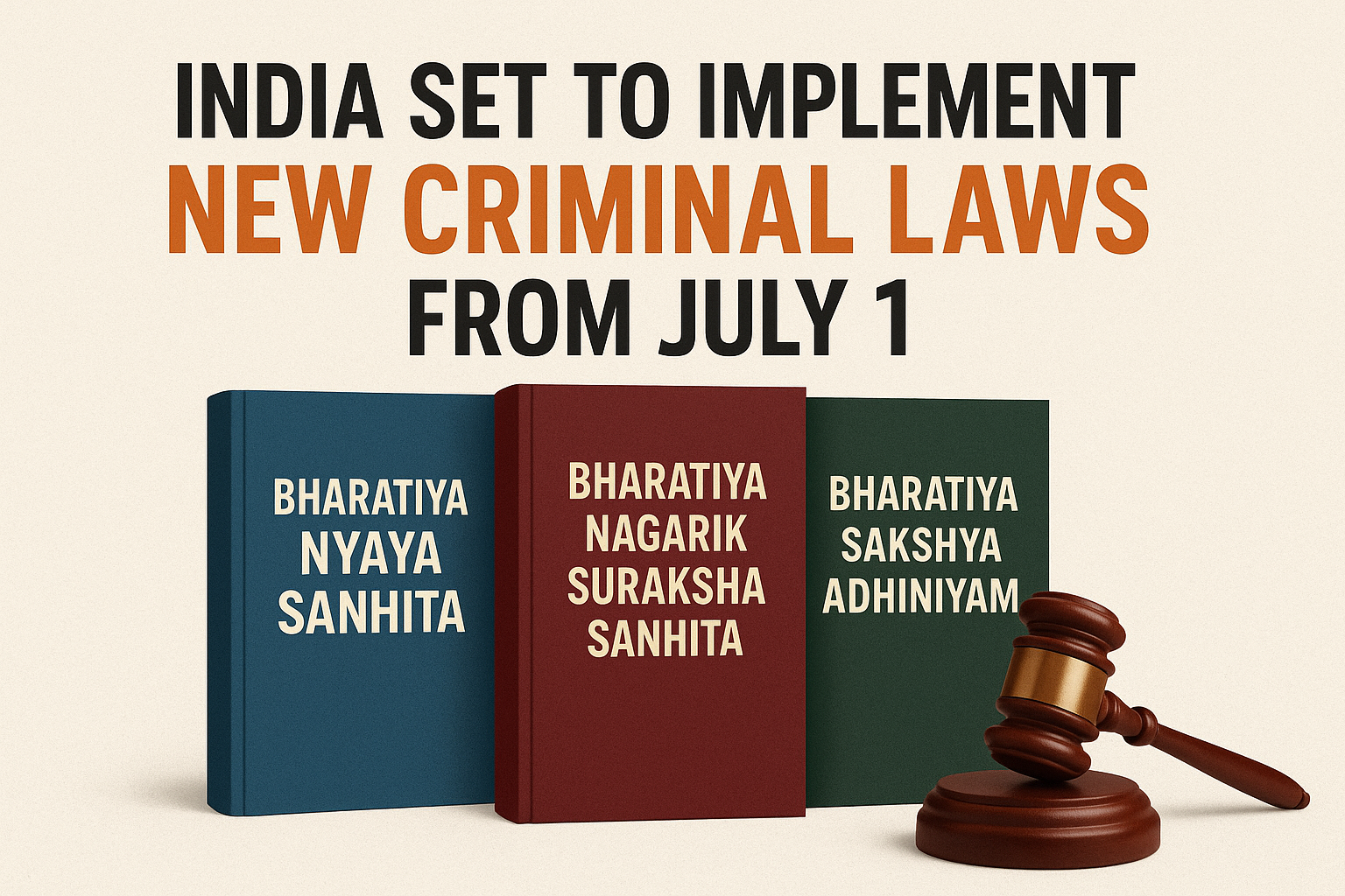 India Set To Implement New Criminal Laws From July 1 India Set To Implement New Criminal Laws From July 1